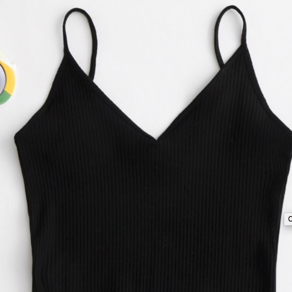 Zaful | Tops | Nwt Zaful Black Cropped Plain Cami Top Medium | Poshmark